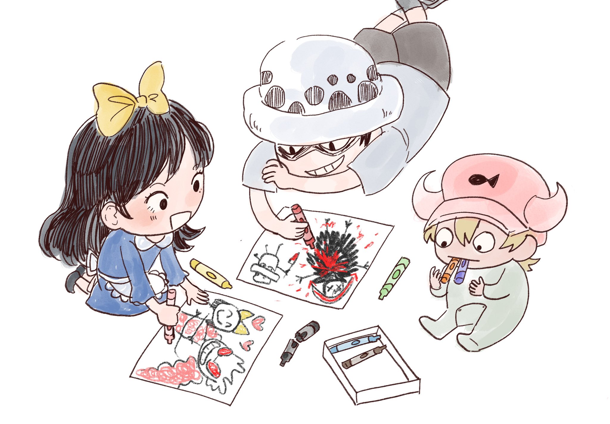 The Big ImageBoard (TBIB) - 1girl 2boys aged down avaxxah baby baby 5 black hair blonde hair ...