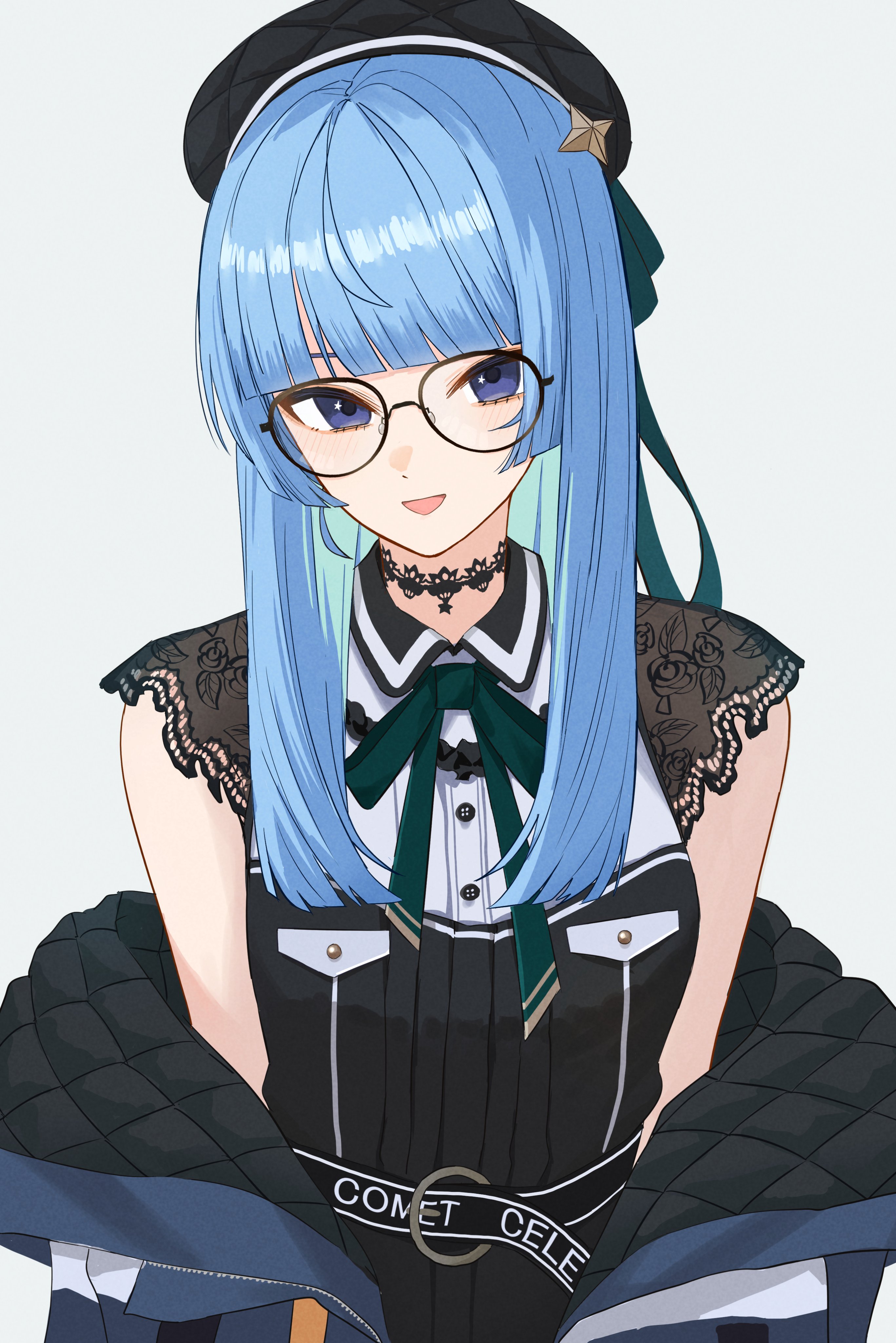 The Big ImageBoard (TBIB) - 1girl absurdres alternate hairstyle bare shoulders beret black hat ...