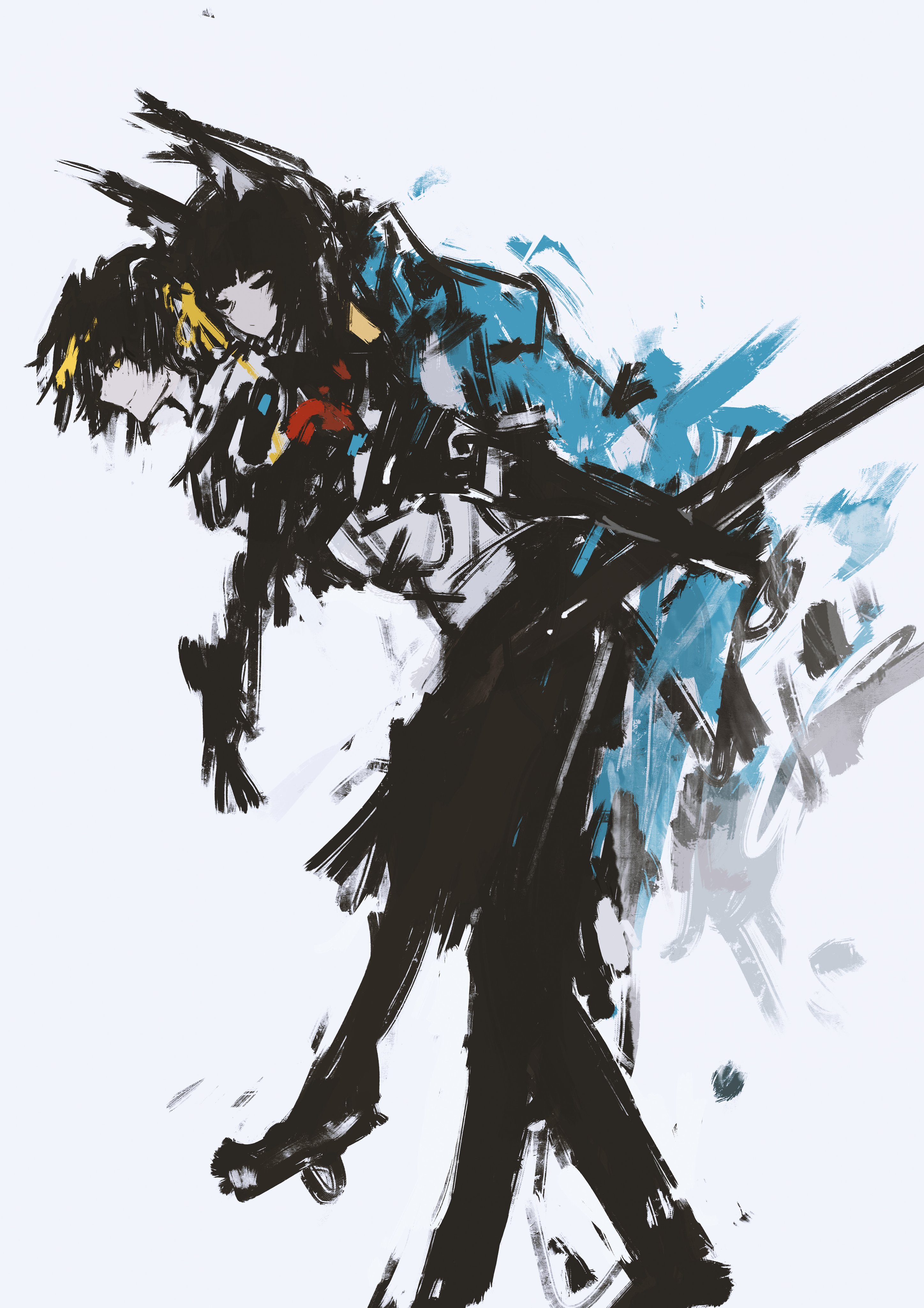 The Big ImageBoard (TBIB) - 1boy 1girl absurdres animal ears asaba harumasa black hair blue ...