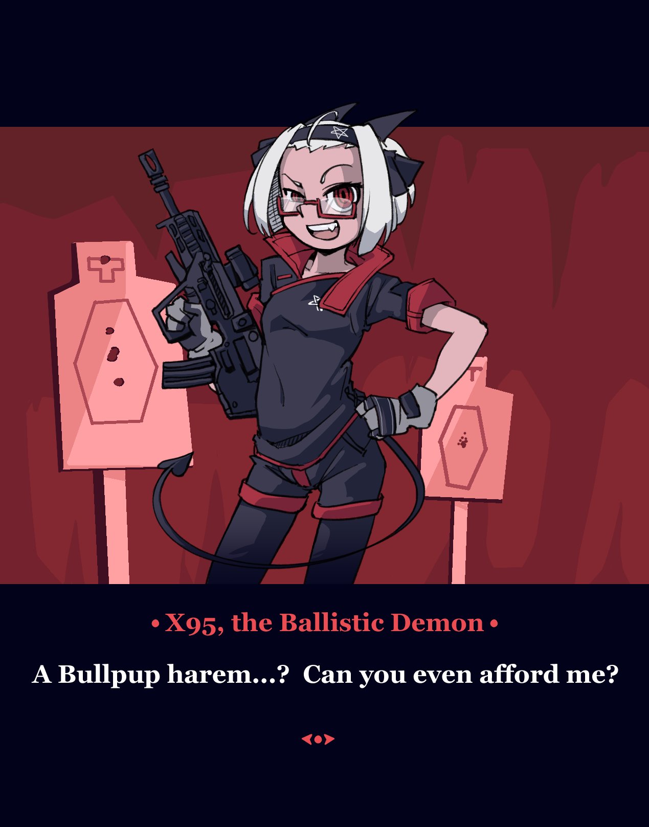 The Big ImageBoard (TBIB) - 1girl assault rifle bullpup demon girl ...