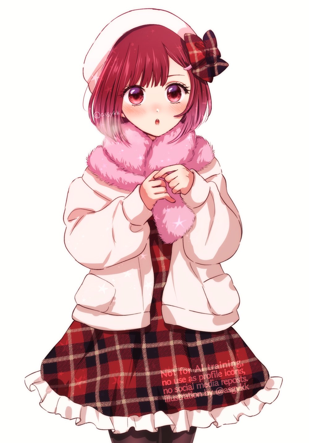 The Big ImageBoard (TBIB) - 1girl arima kana artist name asgykk blush bob cut bow dress fur trim ...