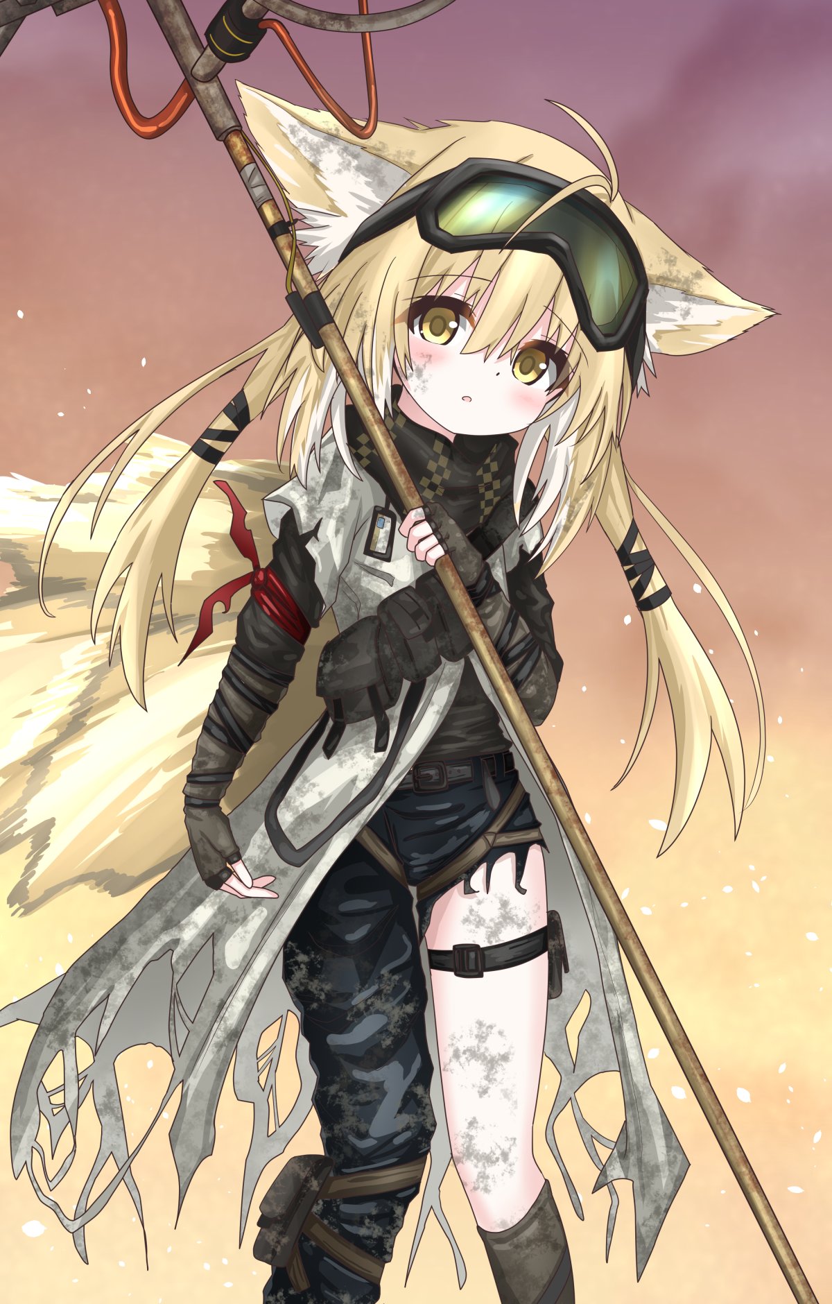 The Big ImageBoard (TBIB) - 1girl :o animal ears arknights asymmetrical clothes black pants ...