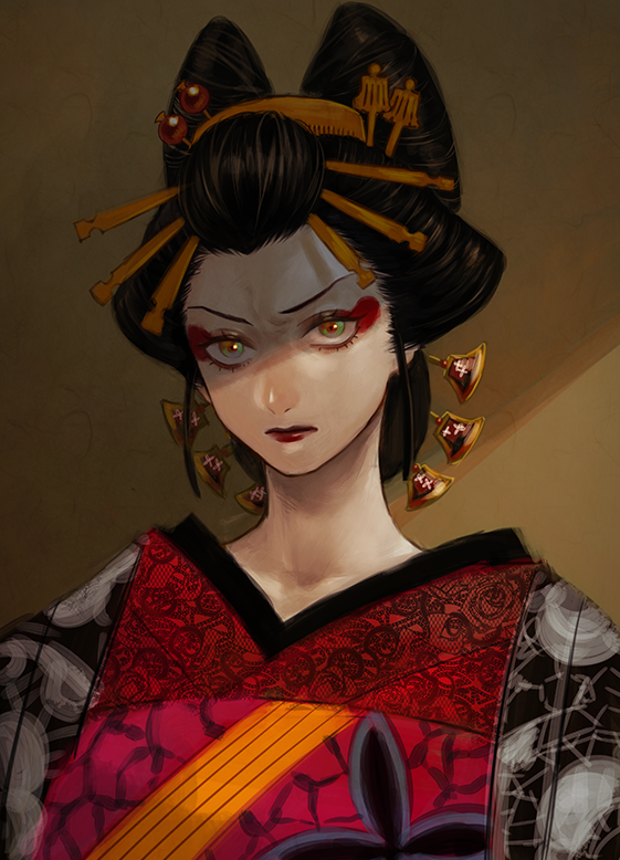 The Big ImageBoard (TBIB) - 1girl aka (0135) bangs pinned back black ...