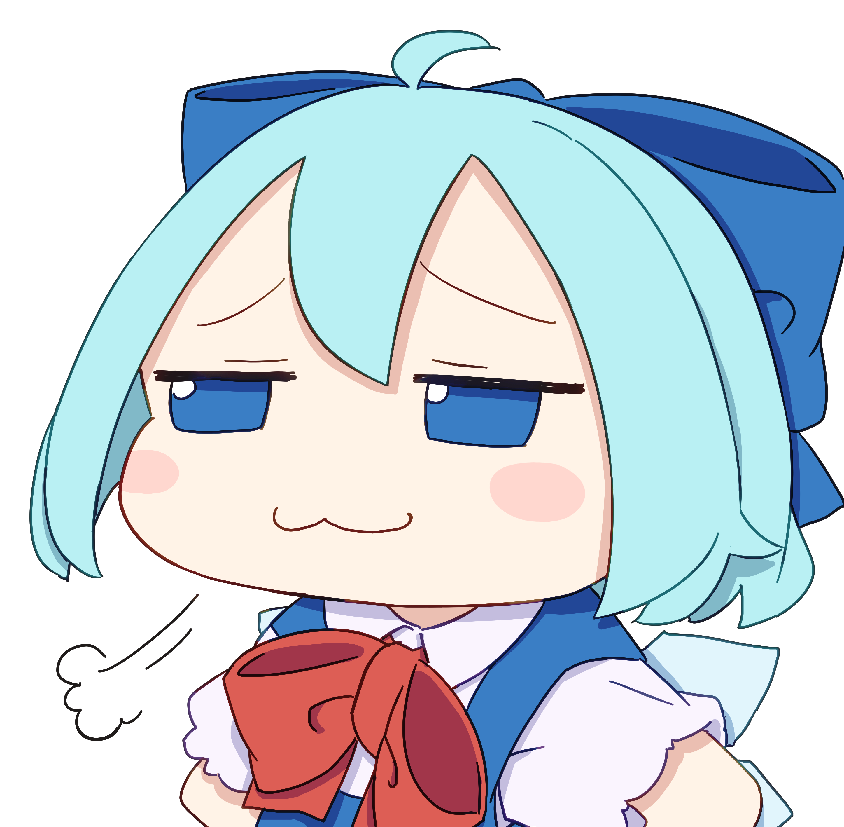 The Big ImageBoard (TBIB) - 1girl :3 absurdres ahoge blue bow blue ...