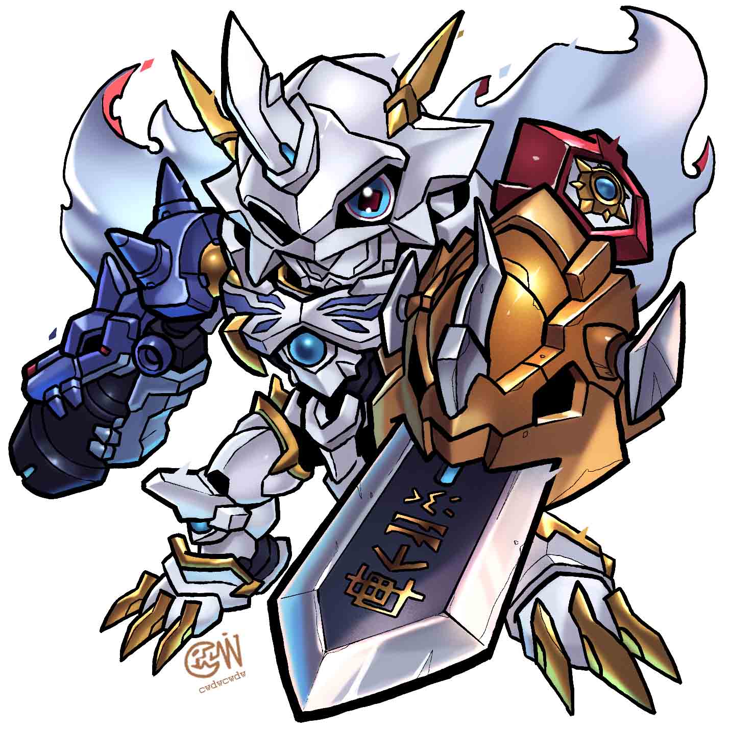 The Big ImageBoard (TBIB) - arm blade arm cannon armor artist logo blue eyes cape chibi colored ...