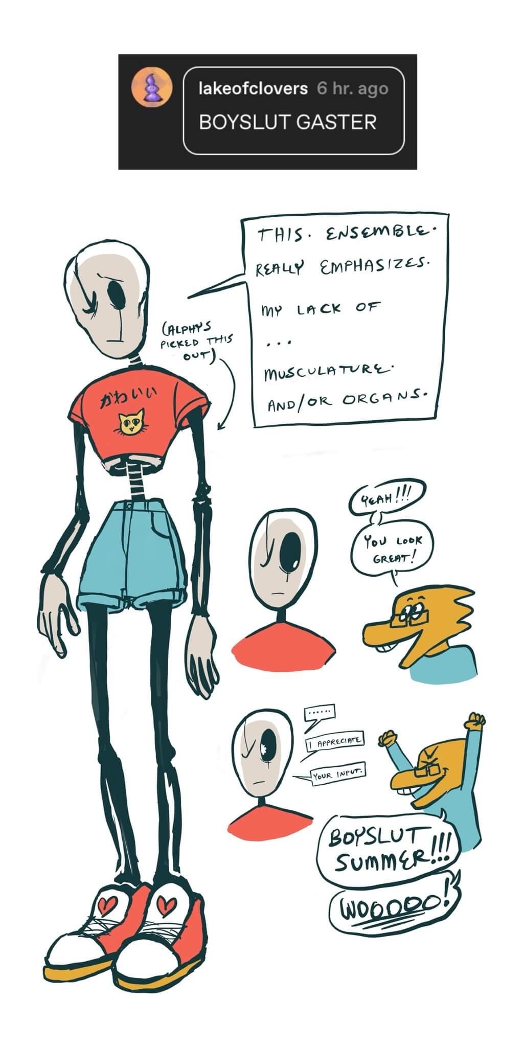 The Big ImageBoard (TBIB) - 2023 alphys animal humanoid animated skeleton bone bottomwear ...