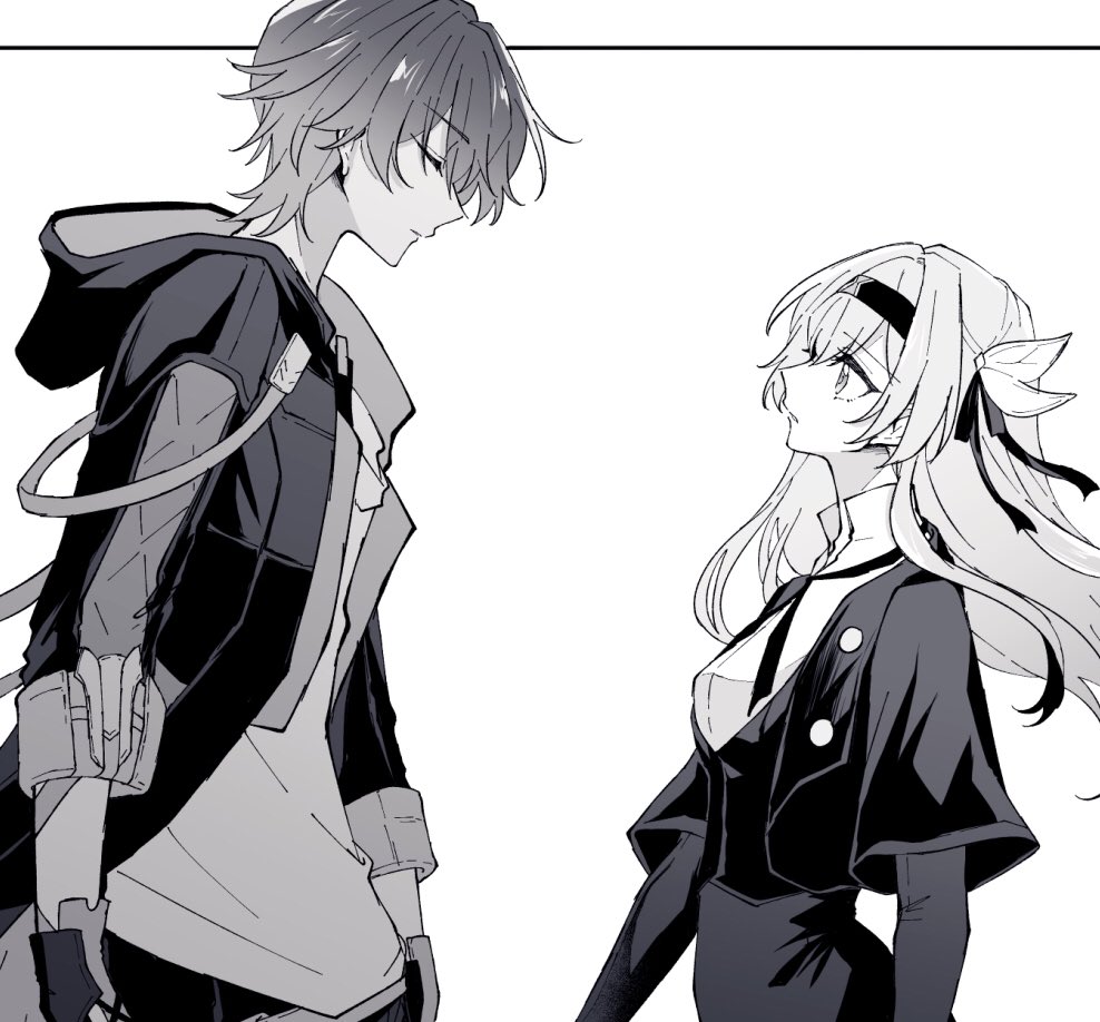 The Big ImageBoard (TBIB) - 1boy 1girl black coat black hairband caelus (honkai: star rail ...