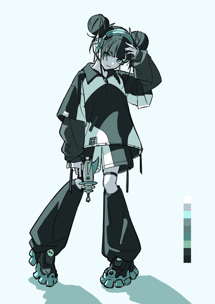 The Big ImageBoard (TBIB) - 1girl black hair black leg warmers black ...