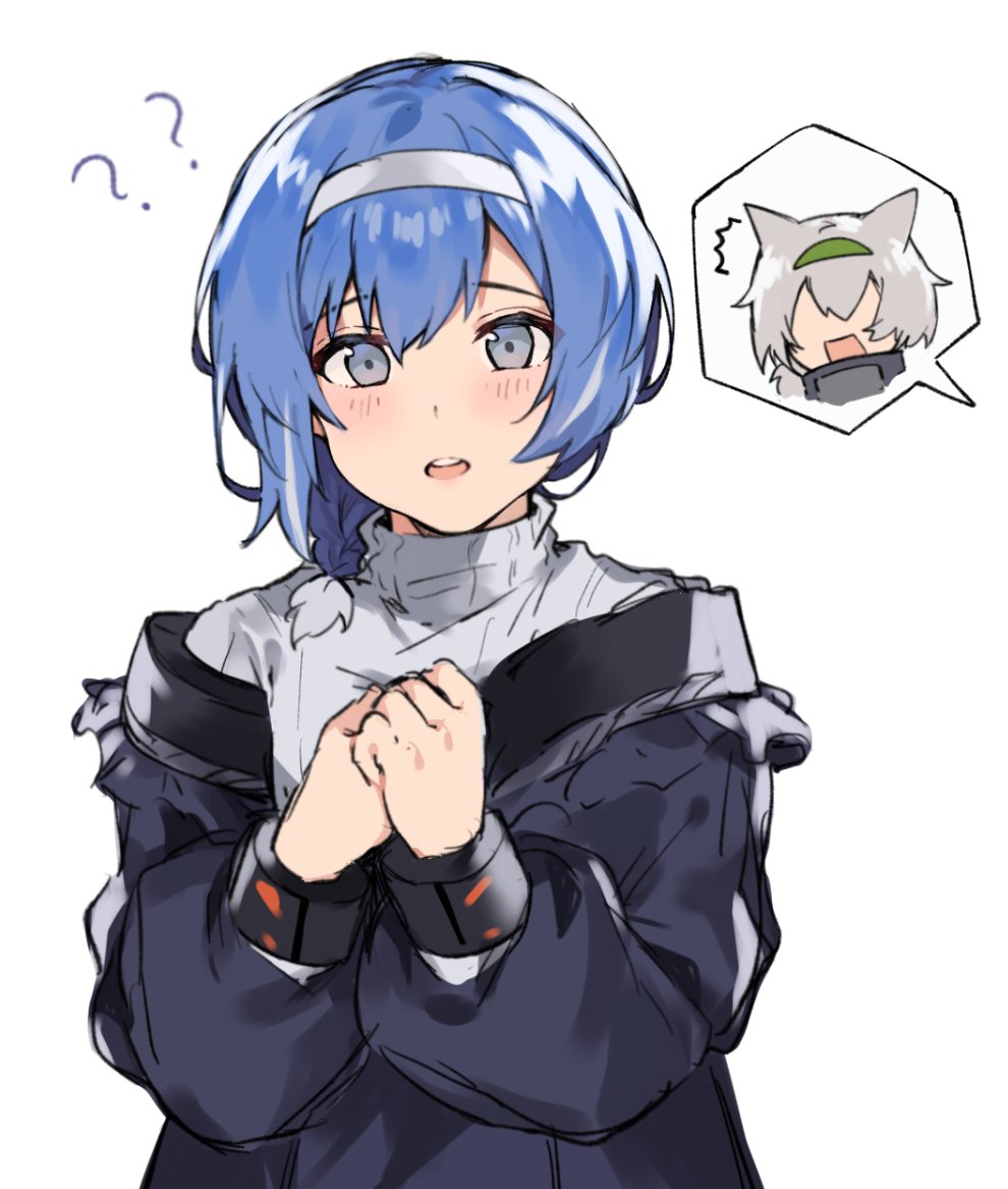 The Big ImageBoard (TBIB) - 2girls ? aged down animal ears aogisa blue ...