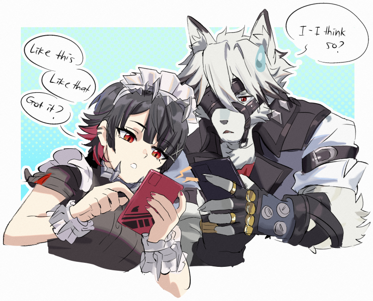 The Big ImageBoard (TBIB) - anthro ascot black hair butler canid canine canis cellphone clothing ...