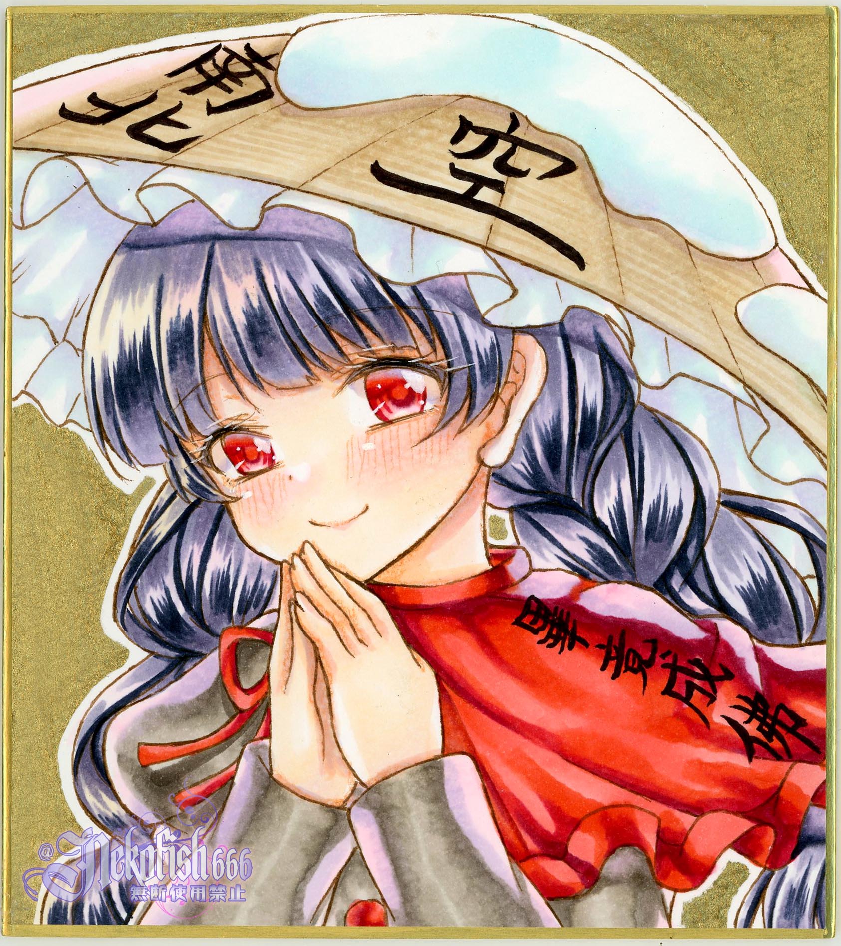 The Big ImageBoard (TBIB) - 1girl ajirogasa bandana black hair blush ...