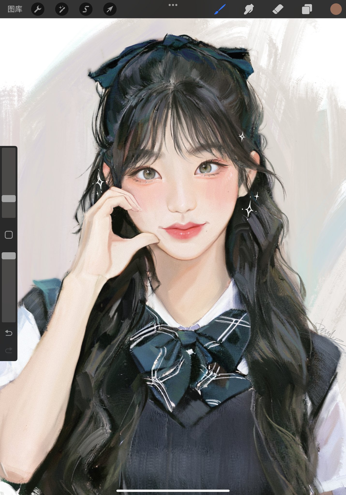 The Big ImageBoard (TBIB) - 1girl aespa art program in frame black bow ...