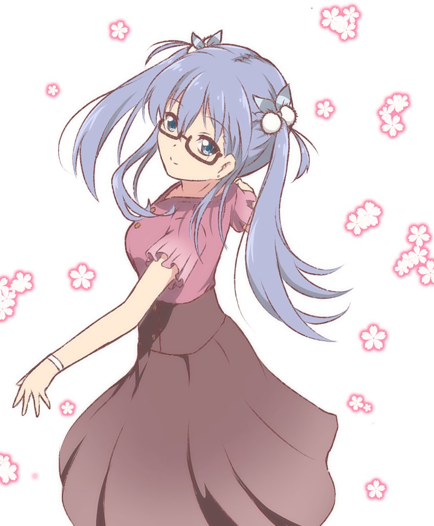 The Big ImageBoard (TBIB) - 1girl 22/7 alternate hairstyle black-framed eyewear blue eyes blue ...