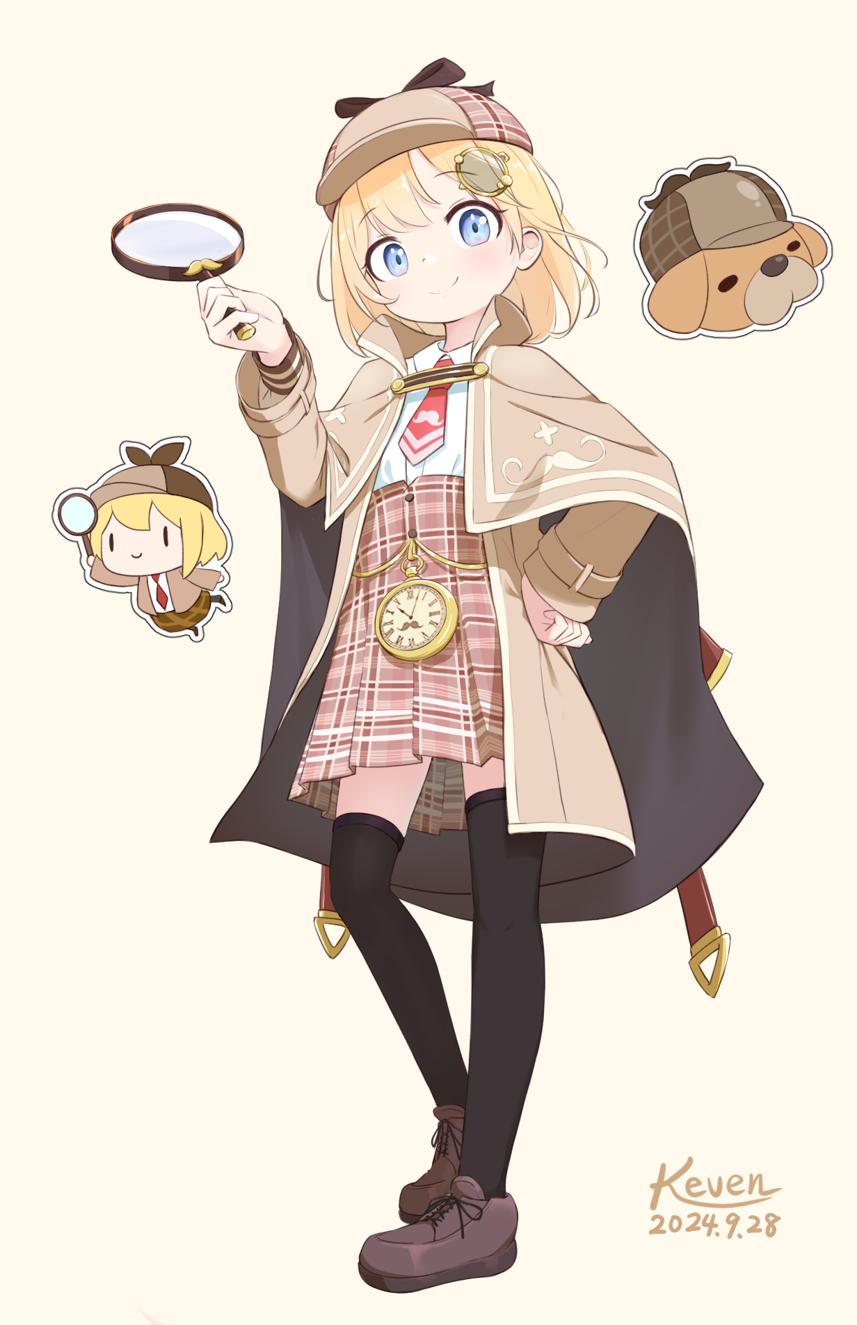 The Big ImageBoard (TBIB) - 1girl aged down black thighhighs blonde hair blue eyes brown capelet ...