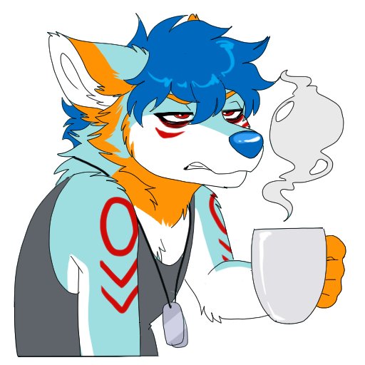 The Big ImageBoard (TBIB) - anthro arctic wolf beverage black clothing black shirt black tank ...