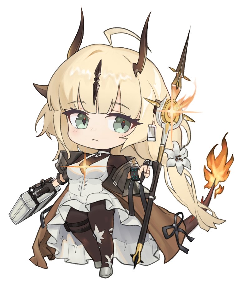 The Big ImageBoard (TBIB) - 1girl arknights black ribbon blonde hair bodystocking brown horns ...