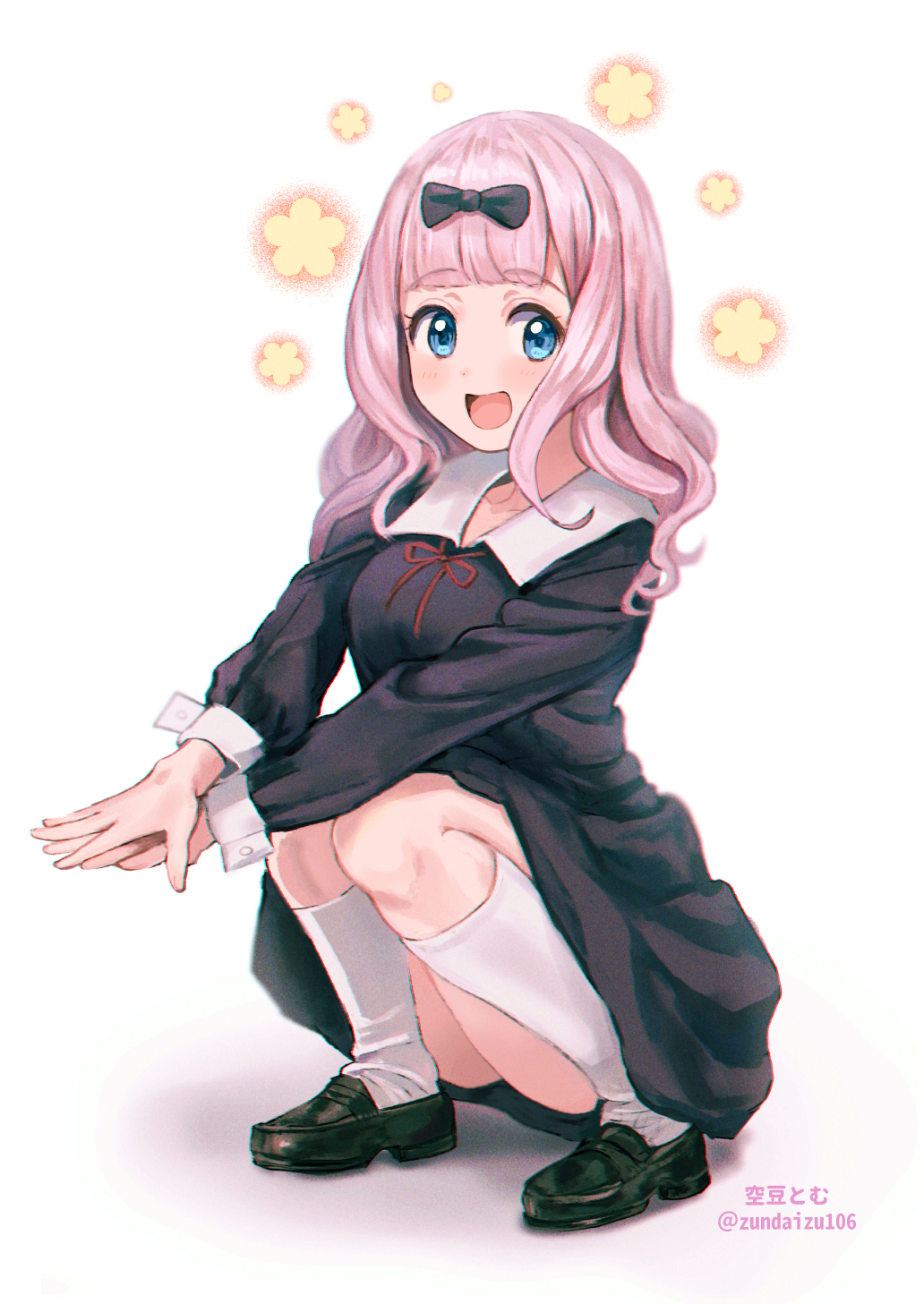 The Big ImageBoard (TBIB) - 1girl :d artist name black bow black dress blue eyes blunt bangs ...