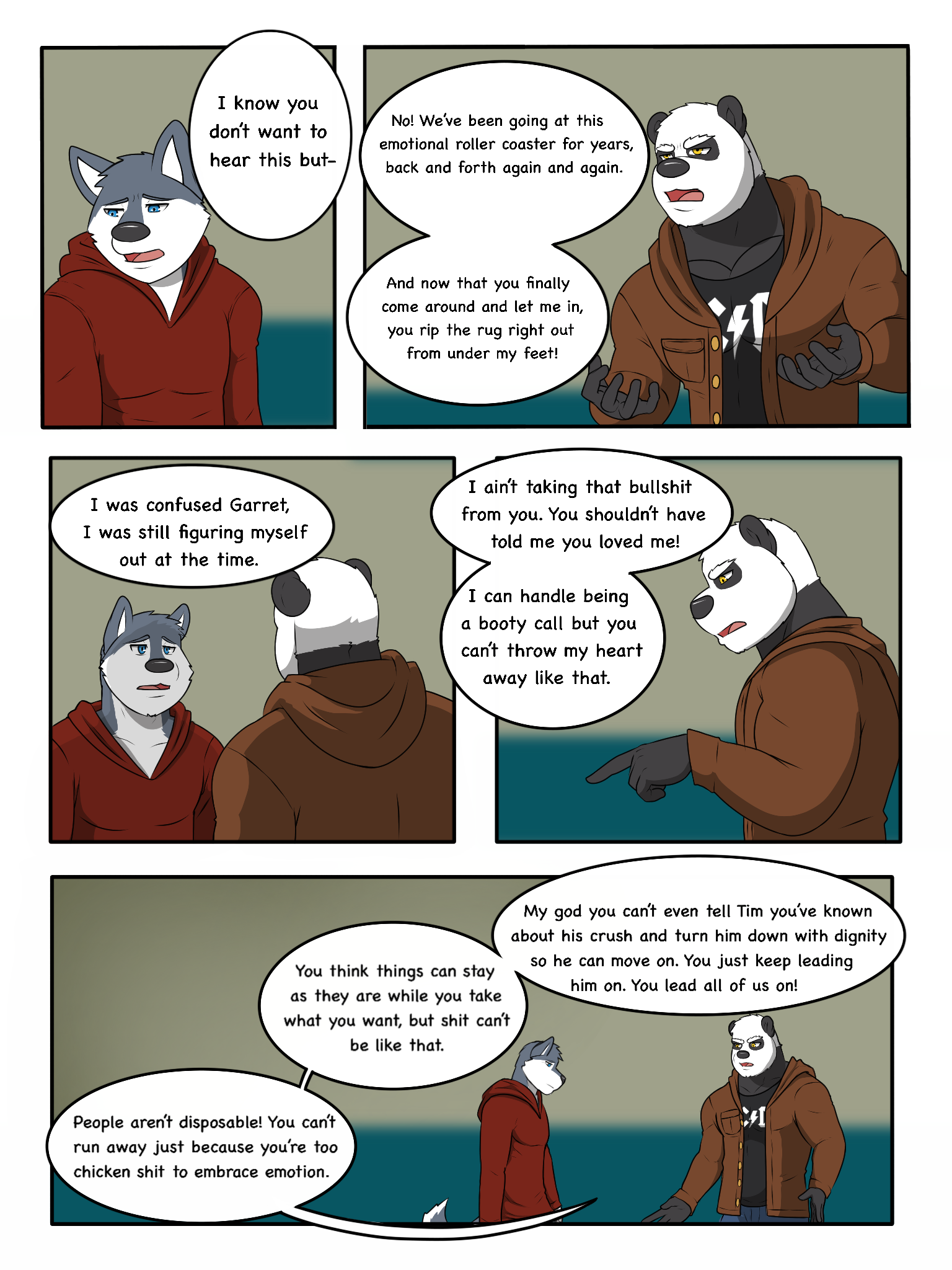 The Big ImageBoard (TBIB) - 3:4 anthro bear canid canine canis clothing comic dialogue domestic ...