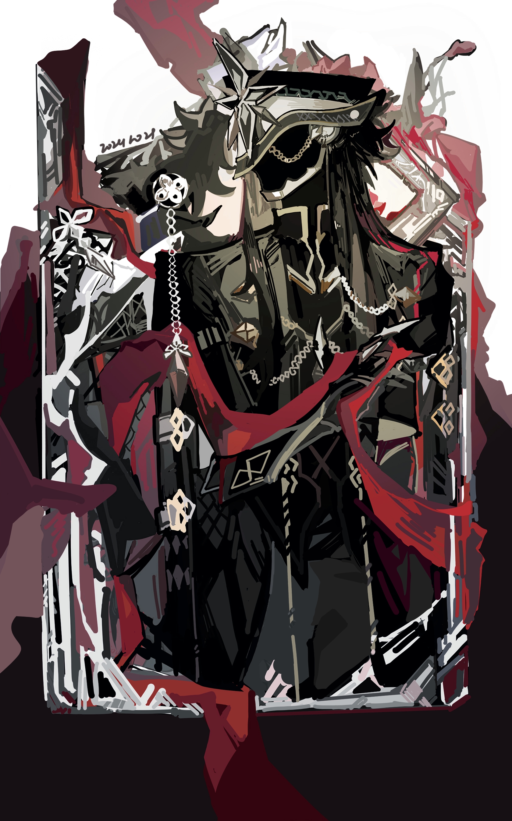 The Big ImageBoard (TBIB) - 1boy absurdres black coat black gloves black hair capitano (genshin ...