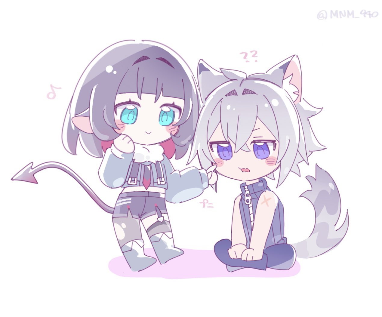 The Big ImageBoard (TBIB) - 1boy 1girl animal ears black hair cat boy ...
