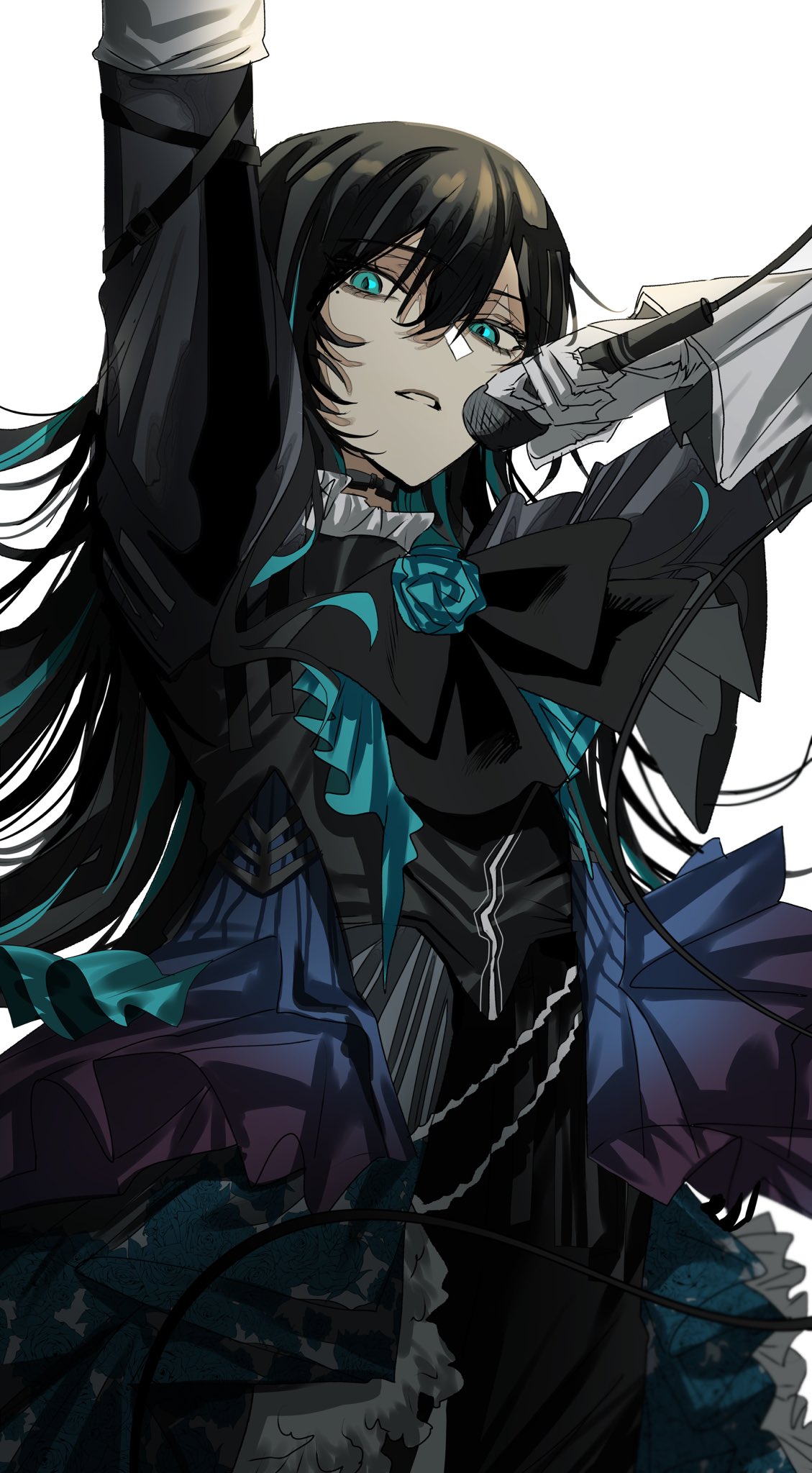 The Big ImageBoard (TBIB) - 1girl ado (utaite) arm up black dress black ...