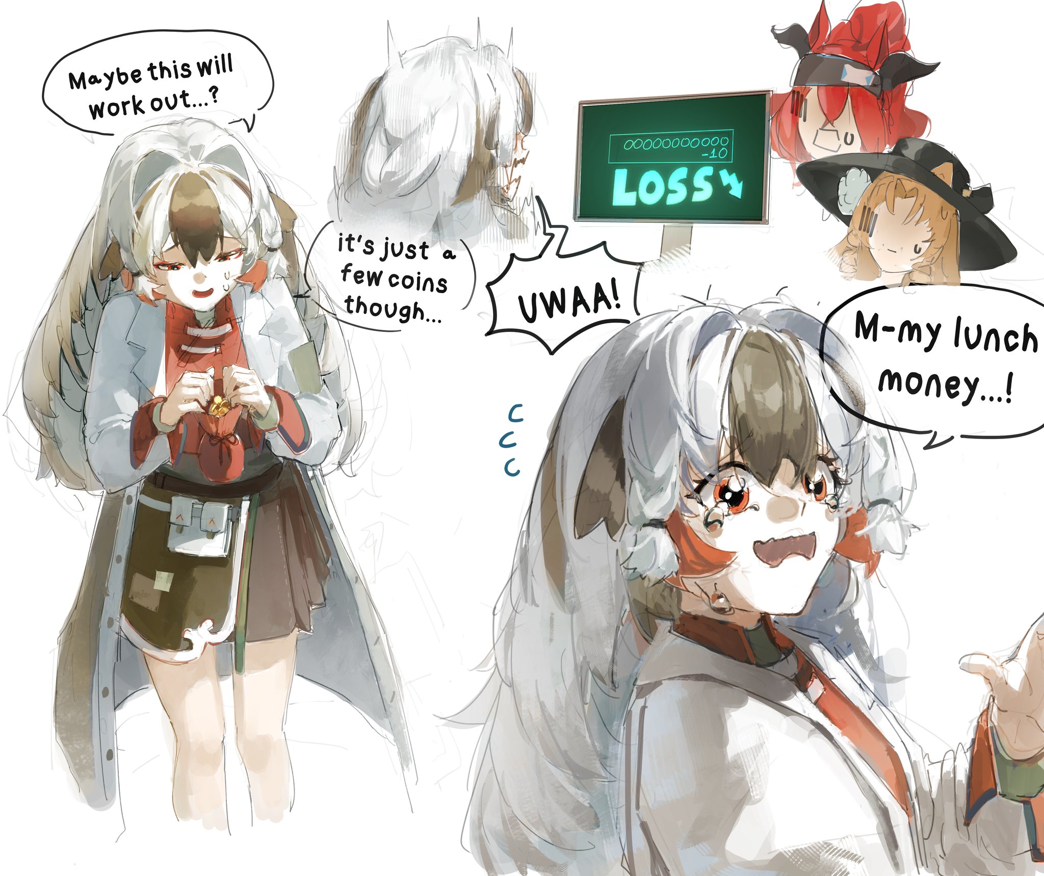 The Big ImageBoard (TBIB) - 3girls arknights black hair coat crying crying with eyes open gandy ...