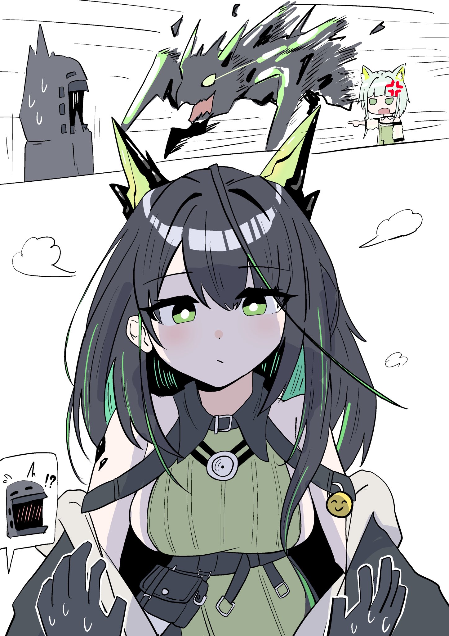 The Big ImageBoard (TBIB) - 1other 2girls anger vein arknights blush doctor (arknights) highres ...