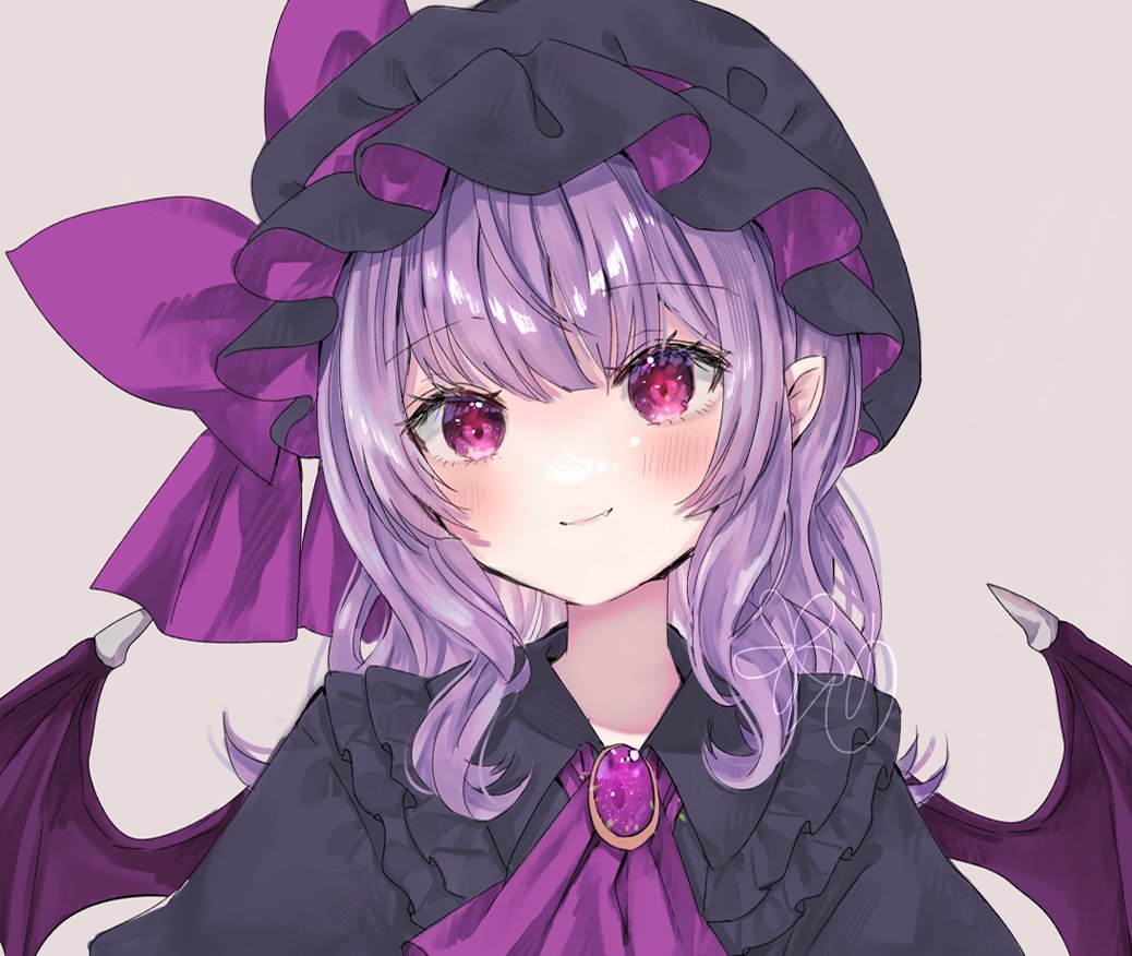 The Big ImageBoard (TBIB) - 1girl alternate color ascot bat wings black hat black shirt blush ...