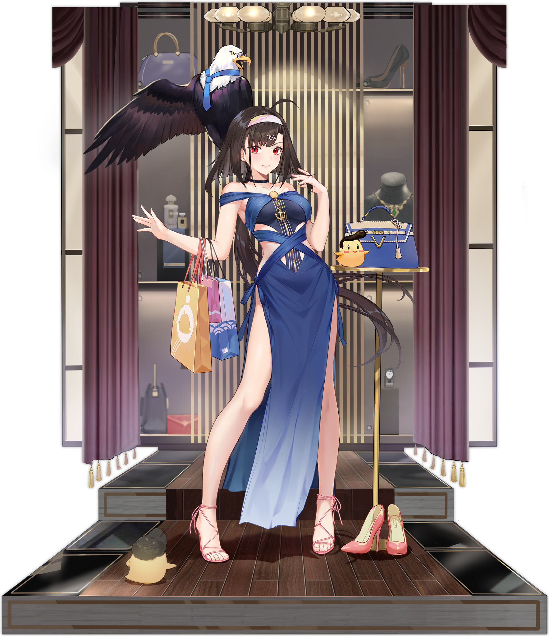 The Big ImageBoard (TBIB) - 1girl ahoge anchor hair ornament animal atdan azur lane bag bald ...