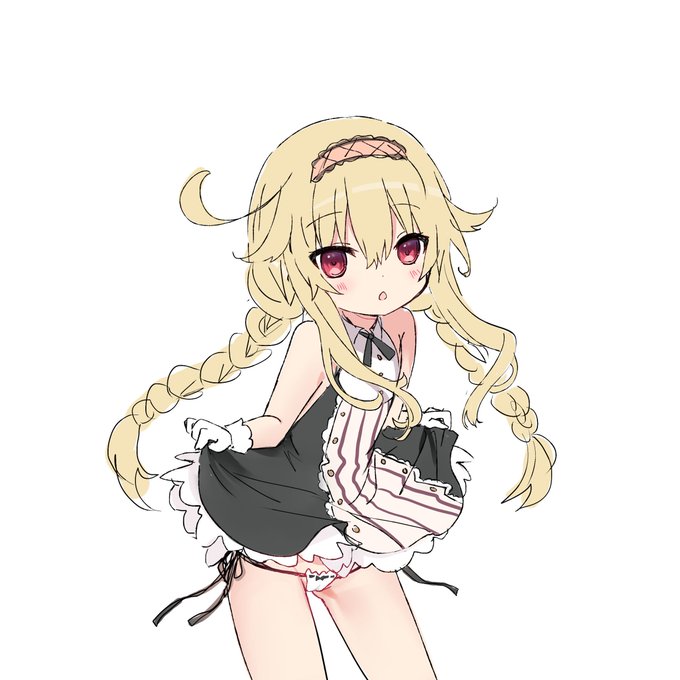 The Big ImageBoard (TBIB) - 1girl :o alternate hairstyle bangs bare shoulders black dress blonde ...