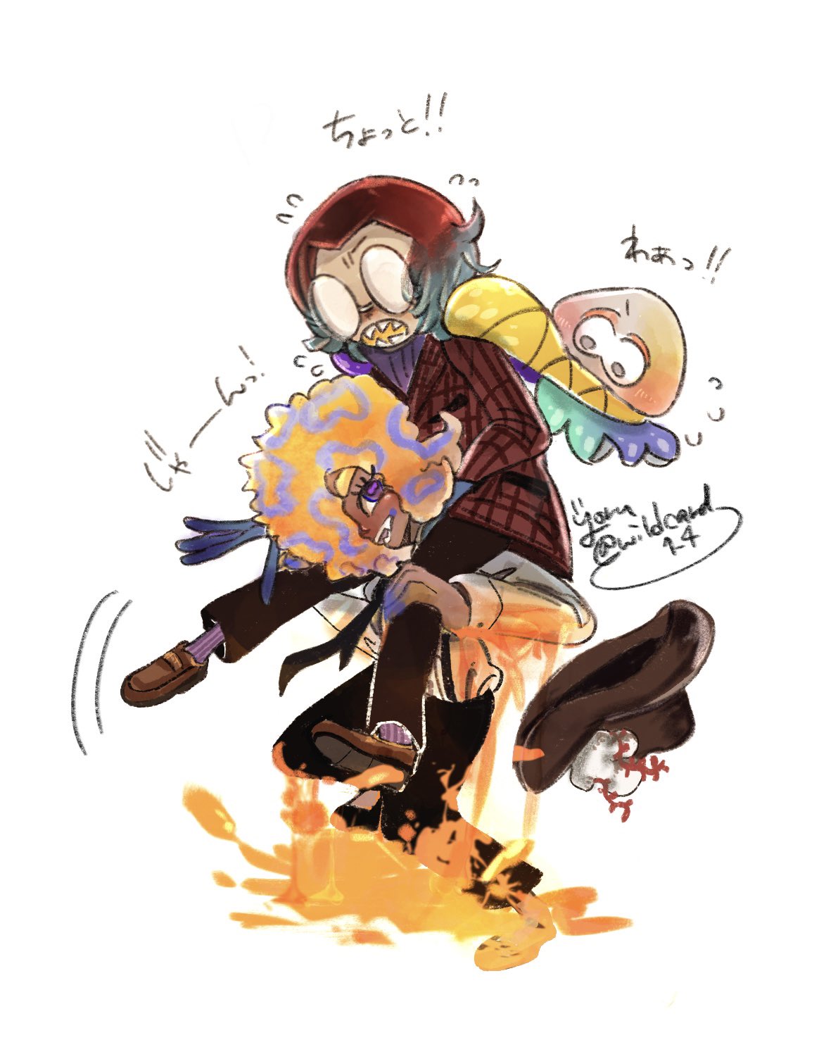 The Big ImageBoard (TBIB) - 3girls alternate form black necktie black pants brown footwear ...