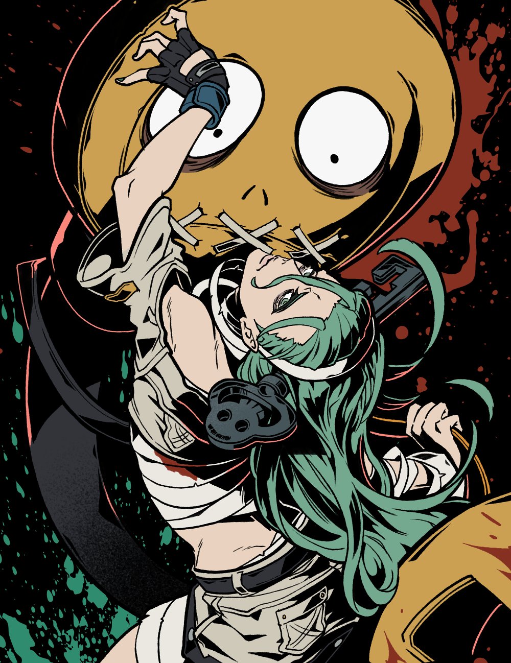 The Big ImageBoard (TBIB) - 1girl a.b.a bags under eyes bandaged chest bandaged neck bandages ...