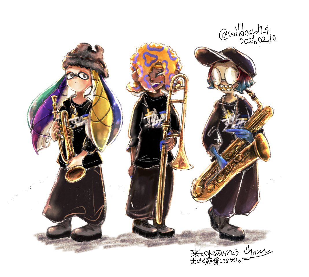 The Big ImageBoard (TBIB) - 3girls aqua hair black hat black pants black shirt blonde hair blue ...