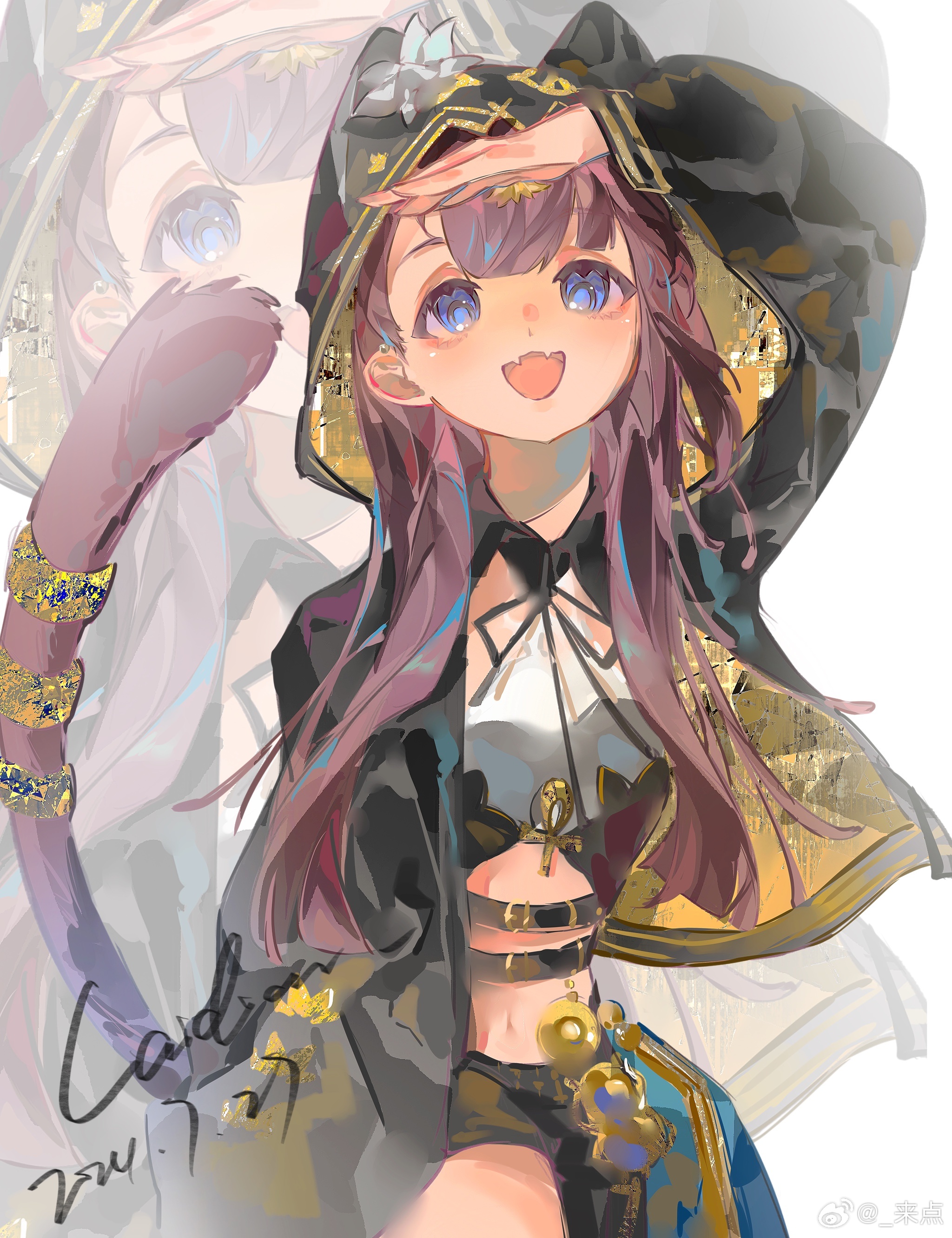 The Big ImageBoard (TBIB) - 1girl :d absurdres animal ear hood arknights artist name black hood ...