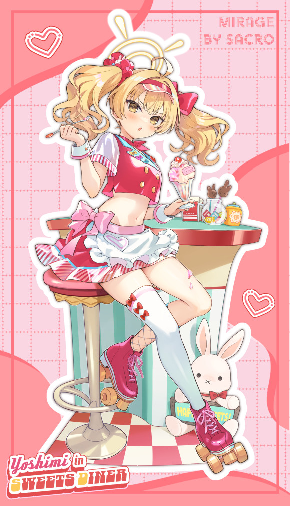 The Big ImageBoard (TBIB) - 1girl alternate costume apron asymmetrical legwear blonde hair blue ...