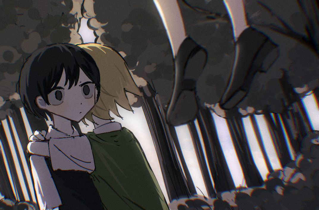 The Big ImageBoard (TBIB) - 1girl 2boys arms around neck bare shoulders basil (faraway) (omori ...