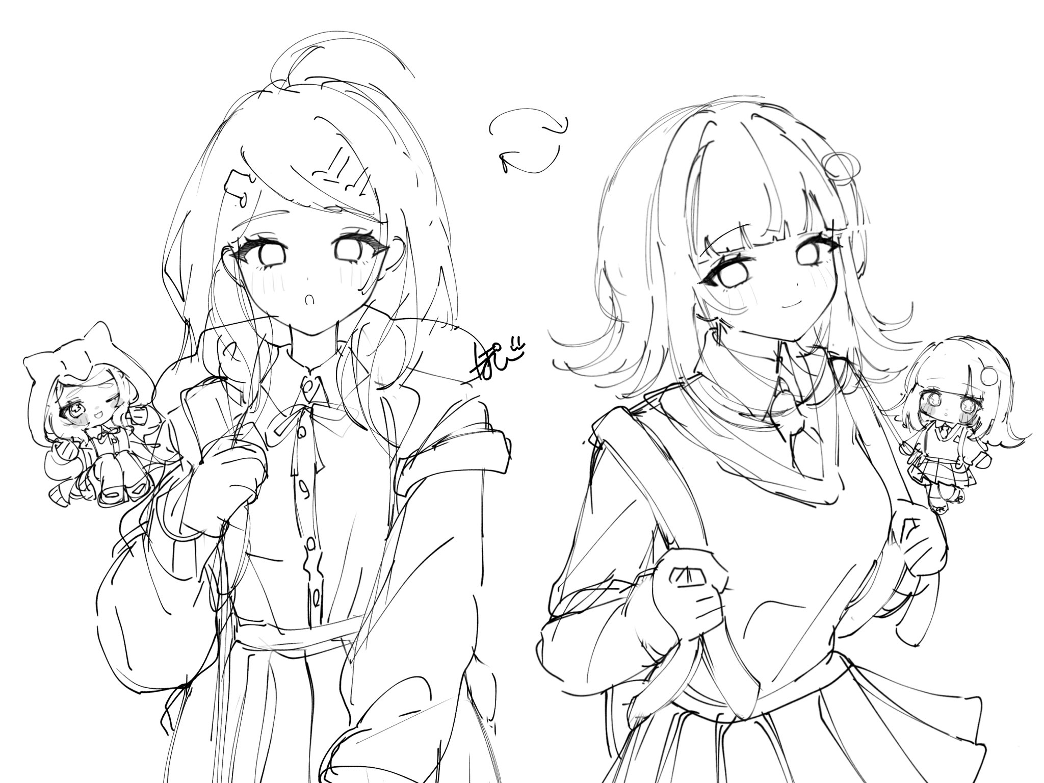 The Big Imageboard Tbib 2girls D Ahoge Akamatsu Kaede Akamatsu