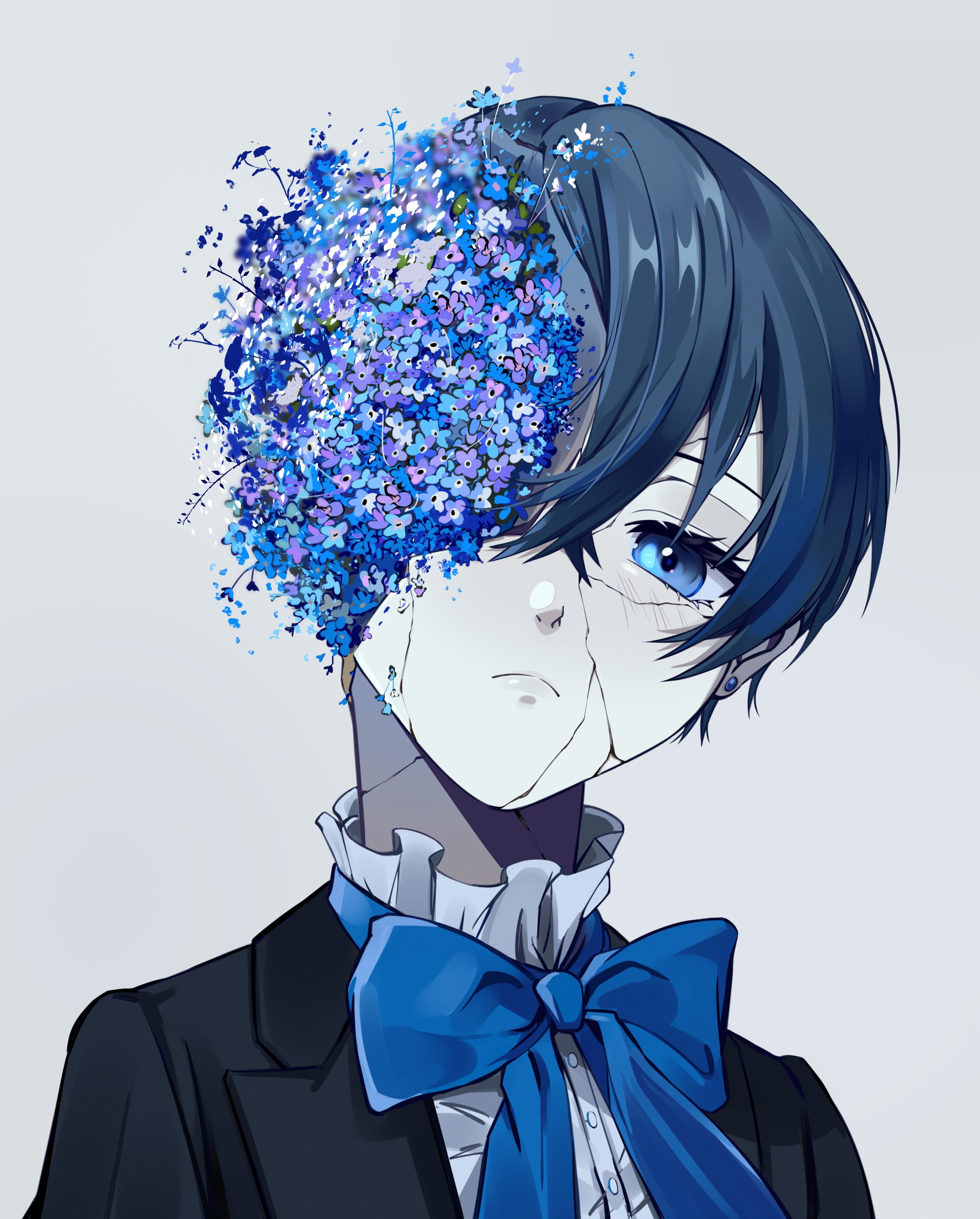 The Big ImageBoard (TBIB) - 1boy absurdres bishounen black jacket blue bow blue bowtie blue eyes ...