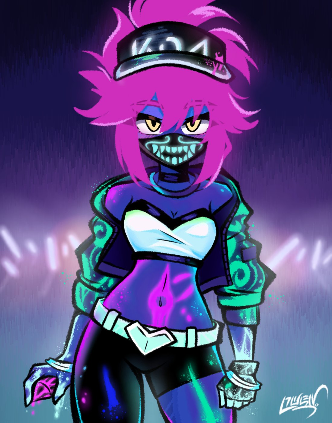 The Big ImageBoard (TBIB) - 1girl akali akali (cosplay) asymmetrical ...