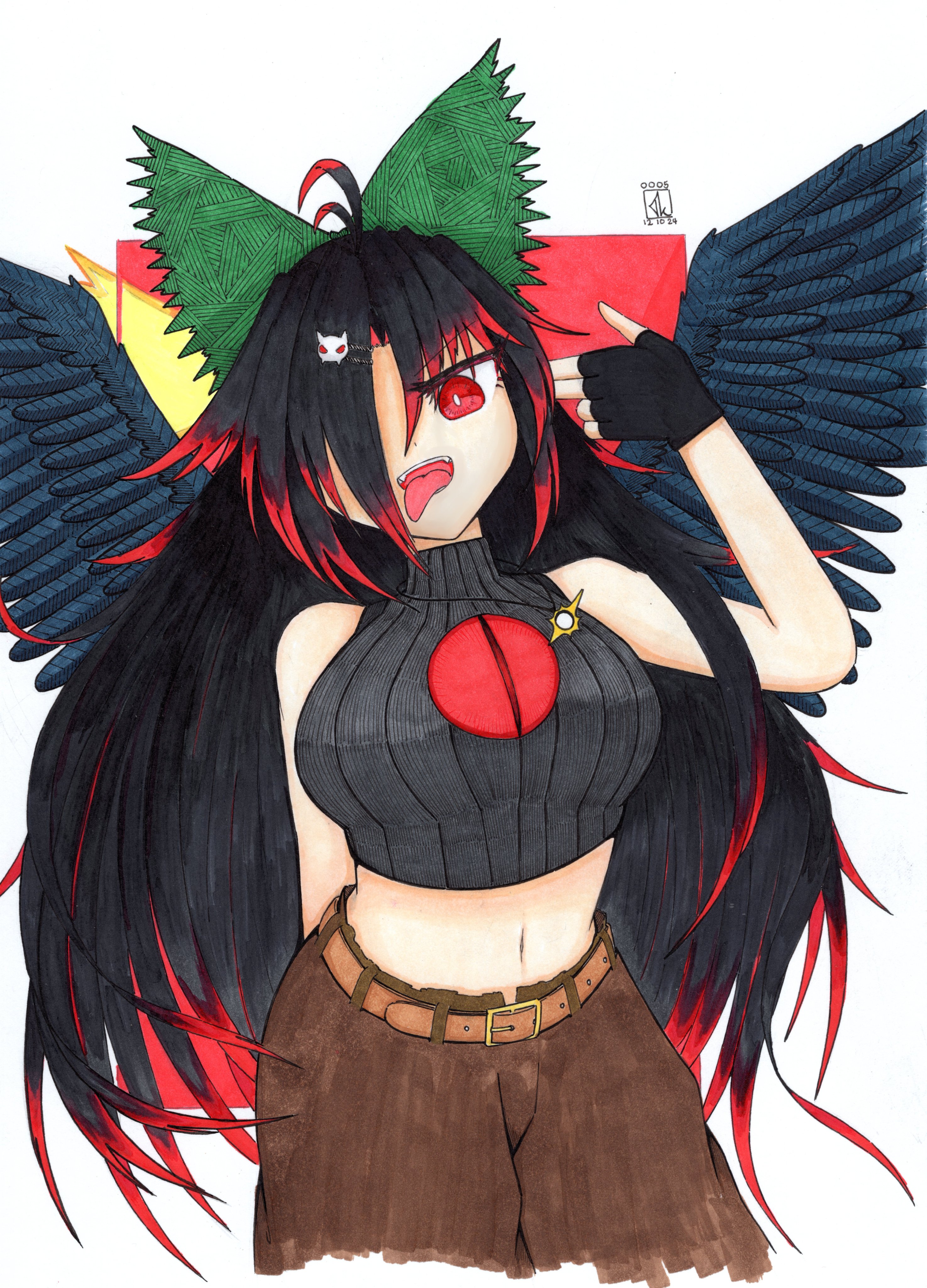 The Big ImageBoard (TBIB) - 1girl absurdres alternate costume antenna hair black gloves black ...