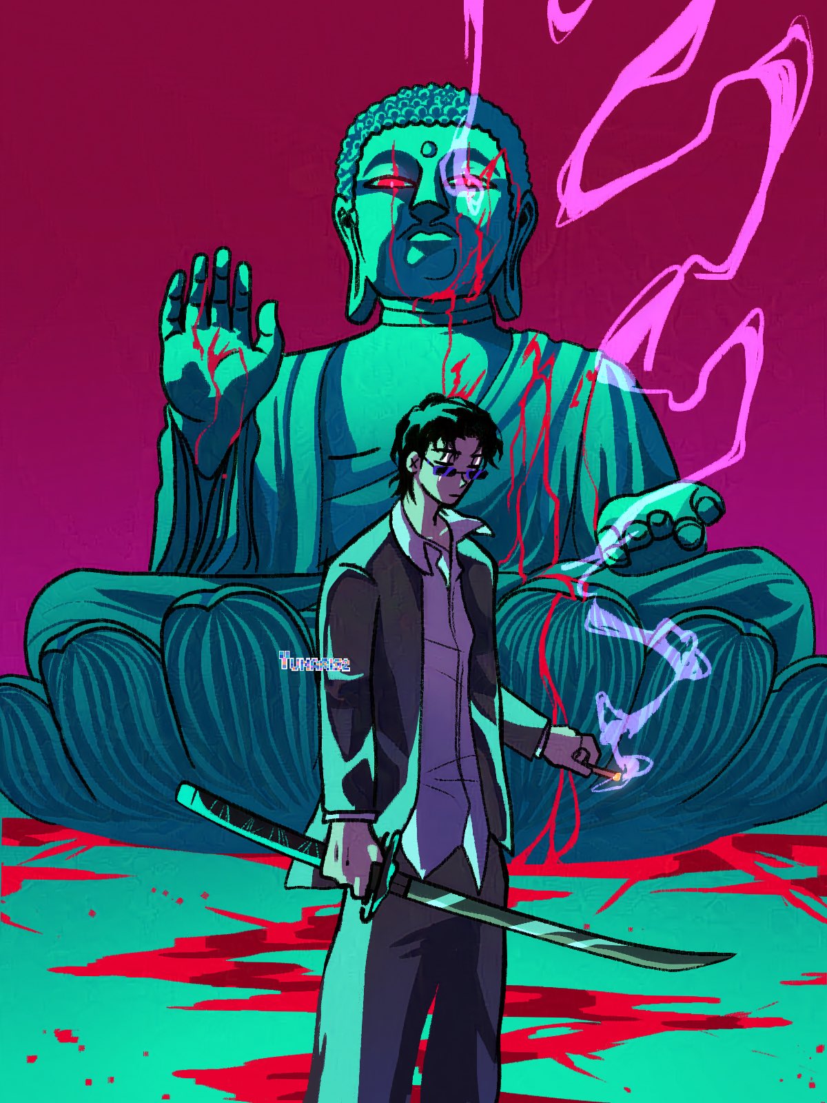 The Big ImageBoard (TBIB) - 1boy artist name blood blood splatter ...