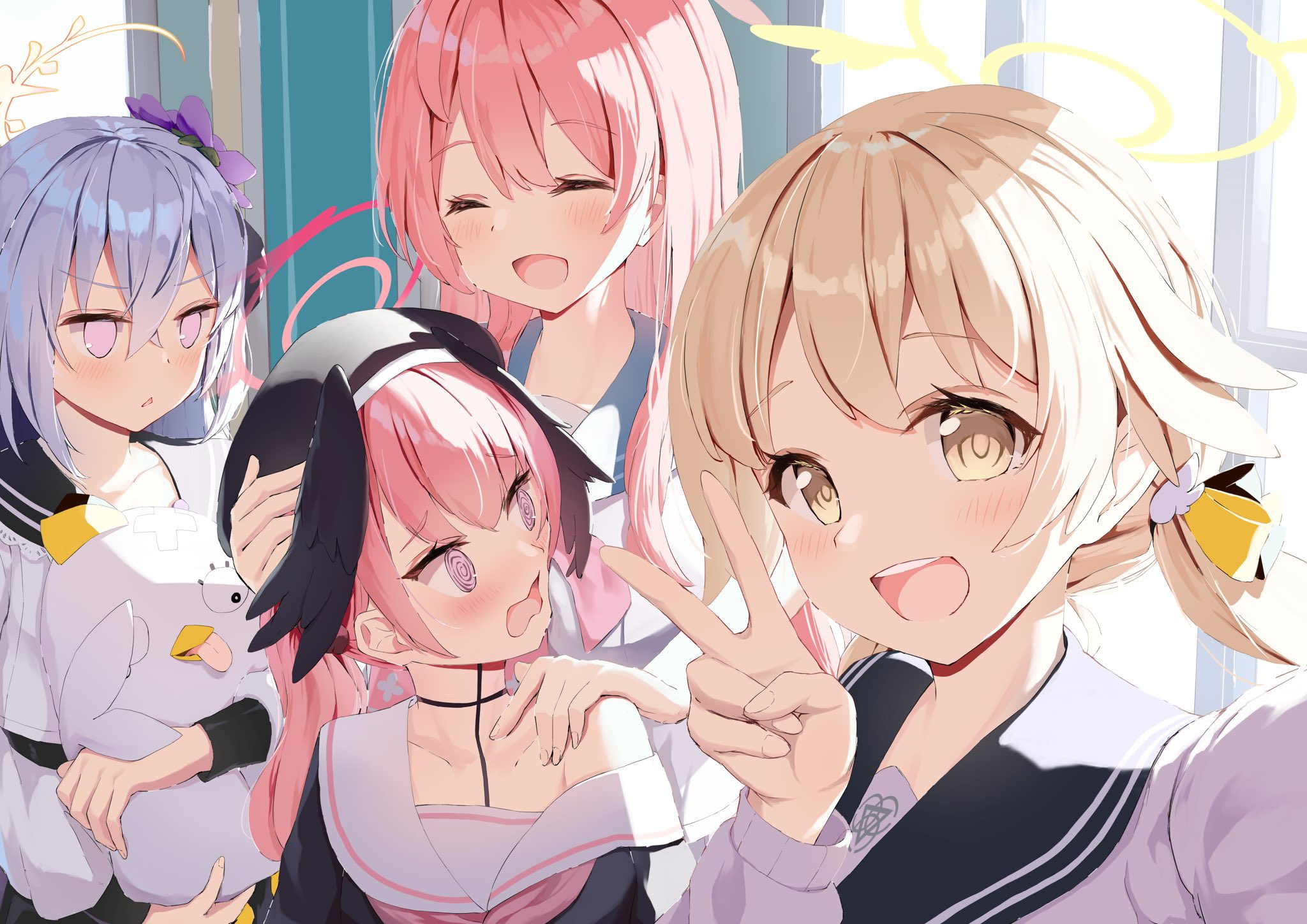 The Big ImageBoard (TBIB) - azusa (blue archive) beret blonde hair blue archive blush grey hair ...