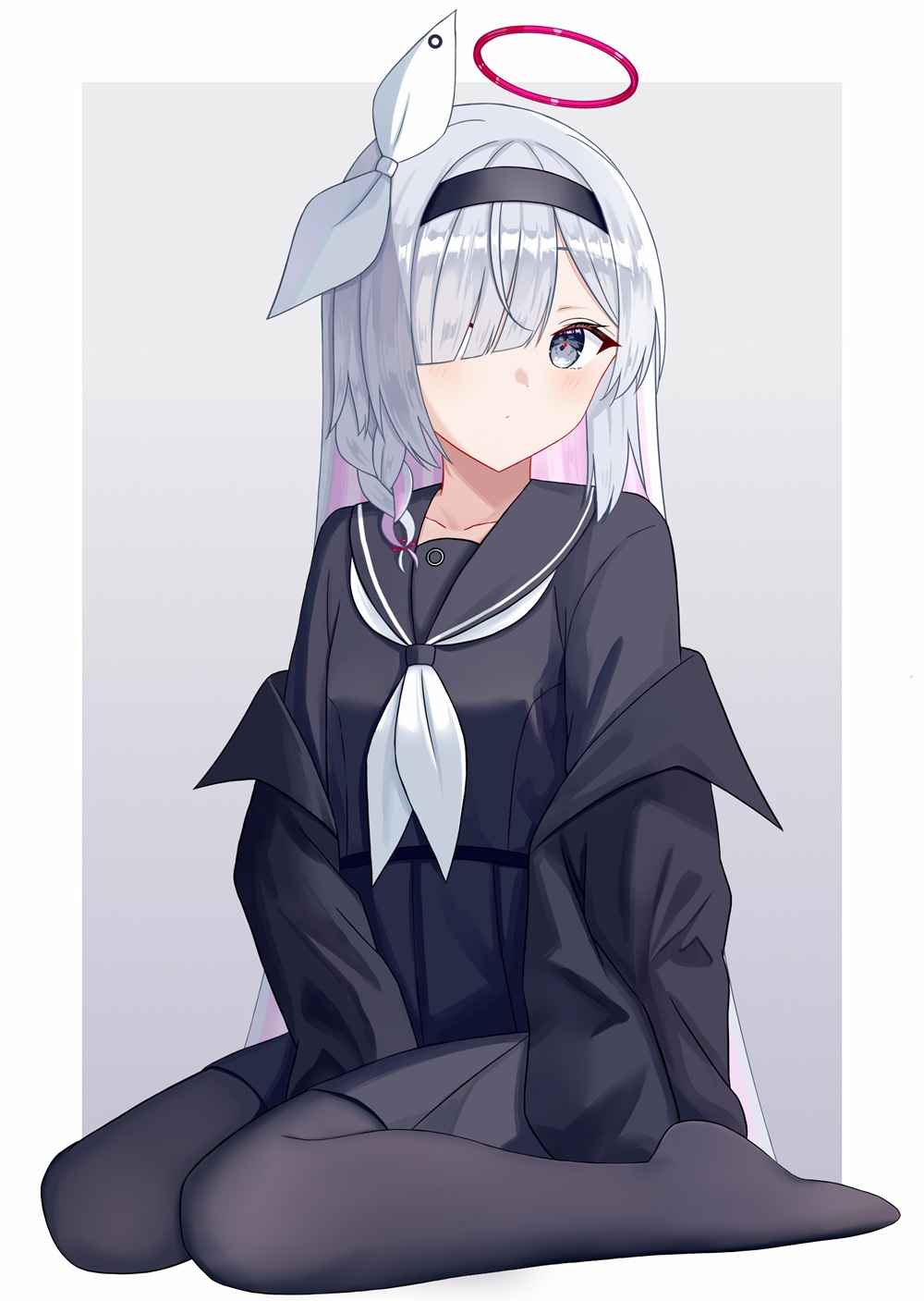 The Big ImageBoard (TBIB) - 1girl akaya (pixiv20545353) between legs black hairband black jacket ...