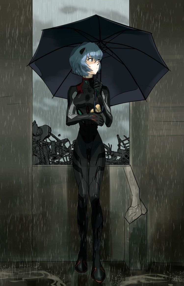 The Big ImageBoard (TBIB) - 1girl artist request ayanami rei black bodysuit blue hair bodysuit ...