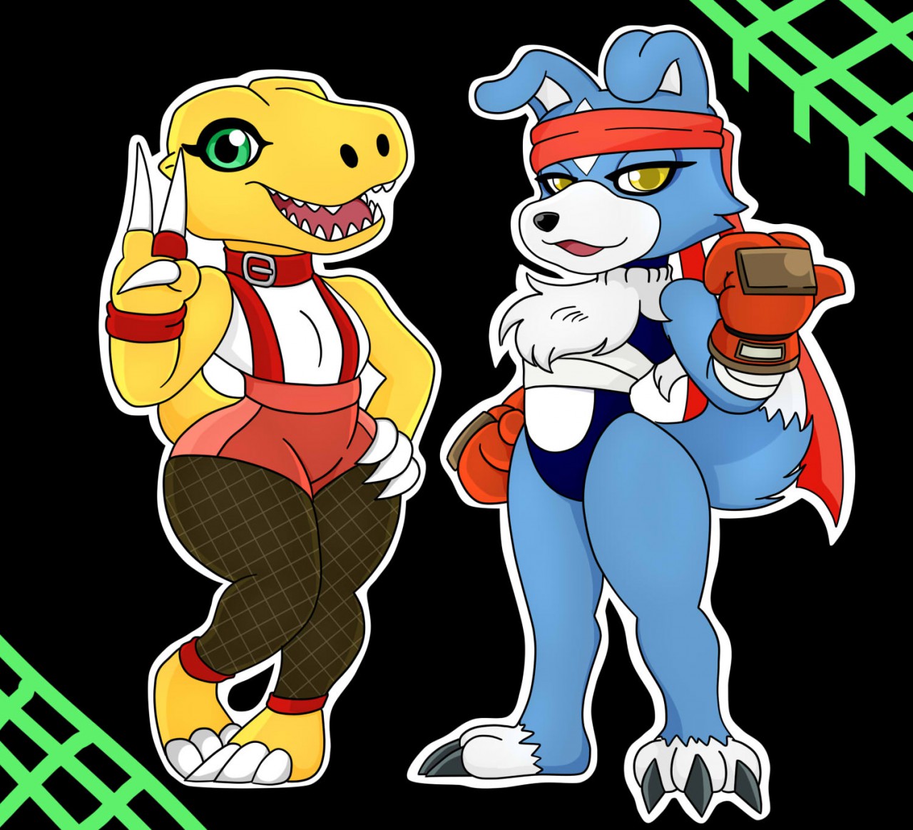 The Big ImageBoard (TBIB) - accessory agumon anthro anthrofied black claws blue body blue fur ...