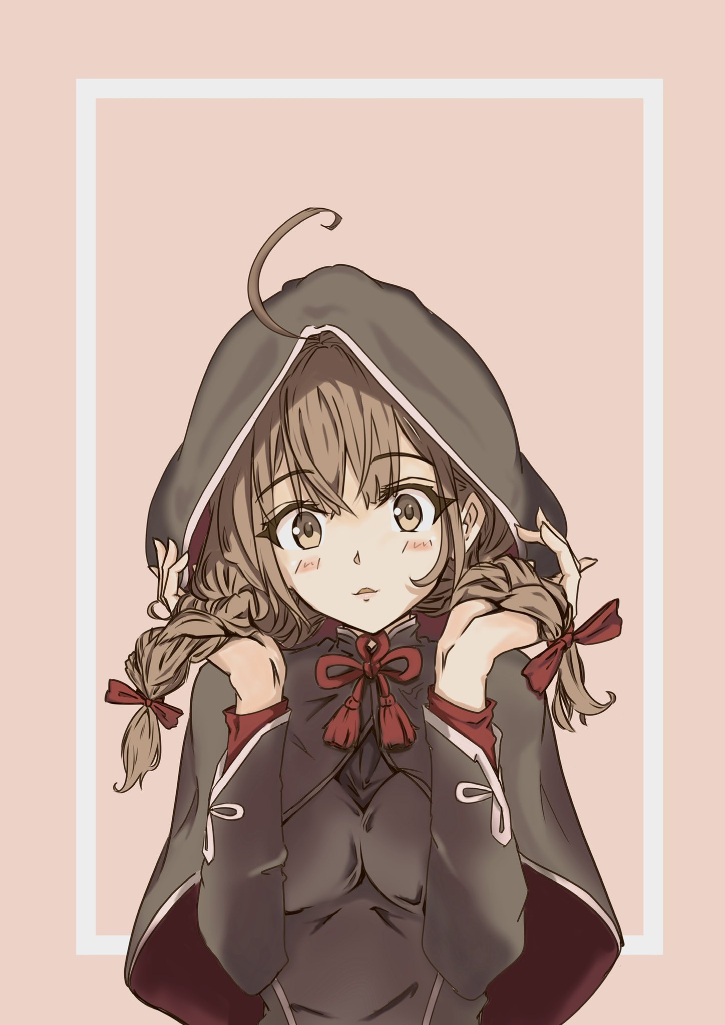 The Big ImageBoard (TBIB) - 1girl black capelet black dress braid breasts brown eyes brown hair ...