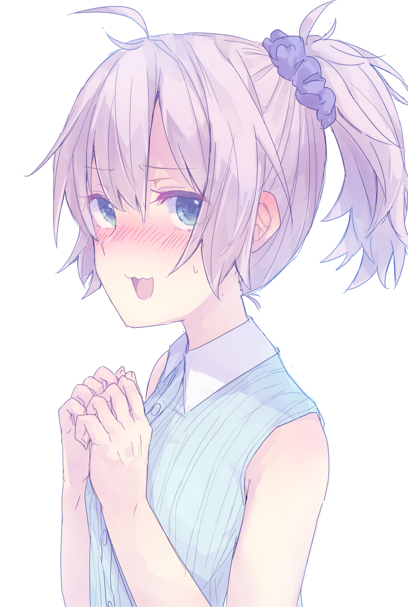 The Big ImageBoard (TBIB) - 1girl alternate costume aoba (kancolle) blue eyes blue scrunchie ...