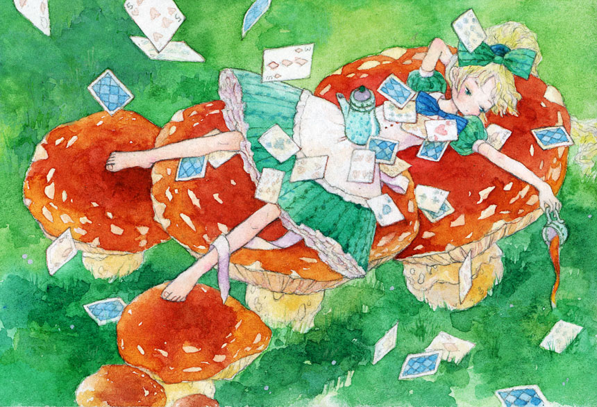The Big Imageboard Tbib 1girl Bangs Barefoot Blonde Hair Blue Bow