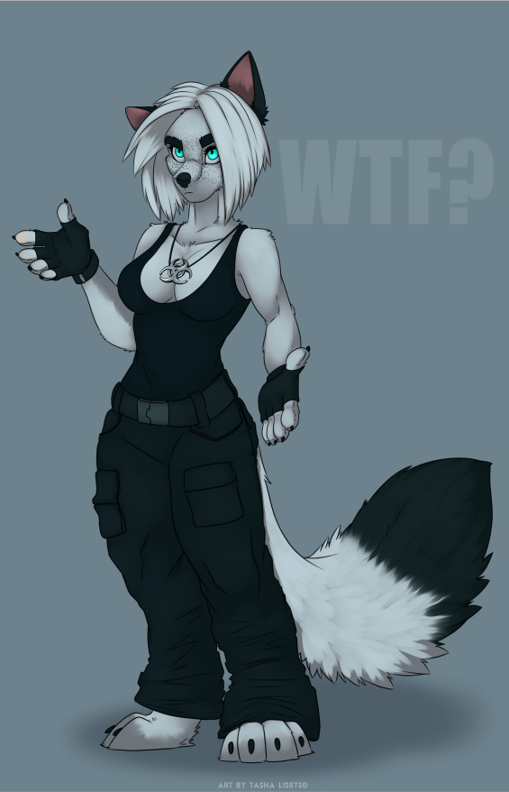 The Big ImageBoard (TBIB) - 4 toes anthro barefoot black body black fur blue eyes breasts canid ...