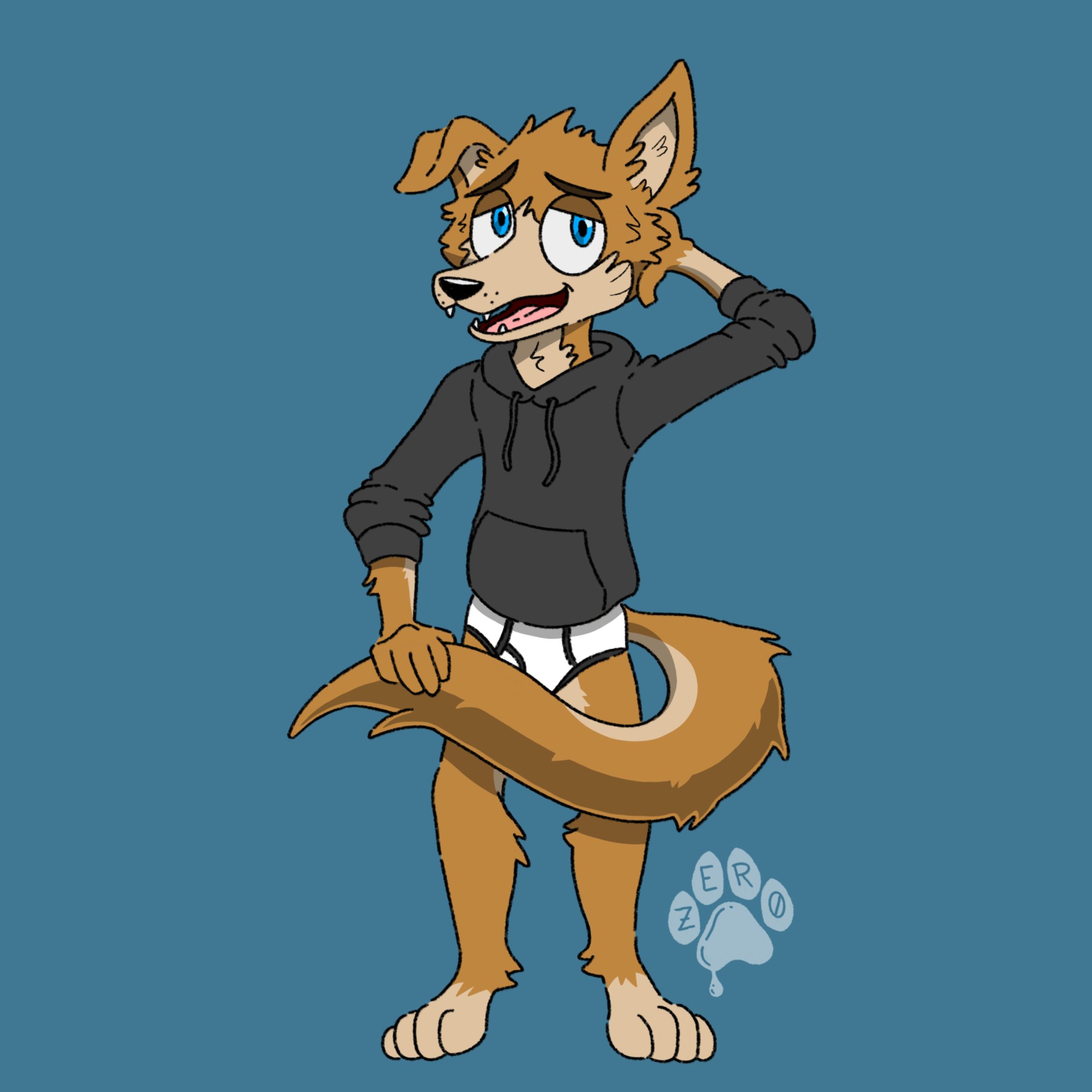 The Big ImageBoard (TBIB) - 1:1 anthro black clothing black hoodie black topwear briefs canid ...